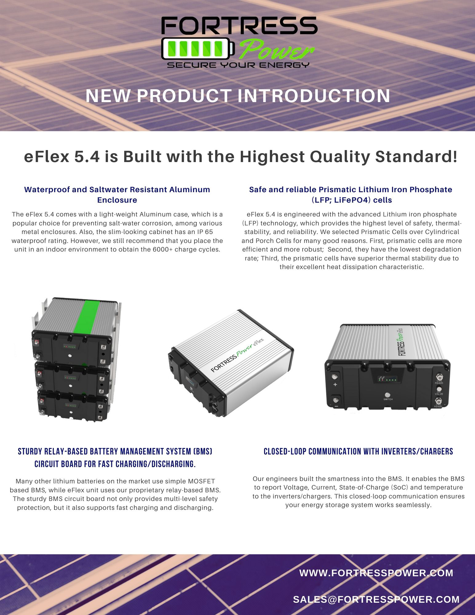 eFlex 5.4 is Built with the Highest Quality Standard! - Fortress Power